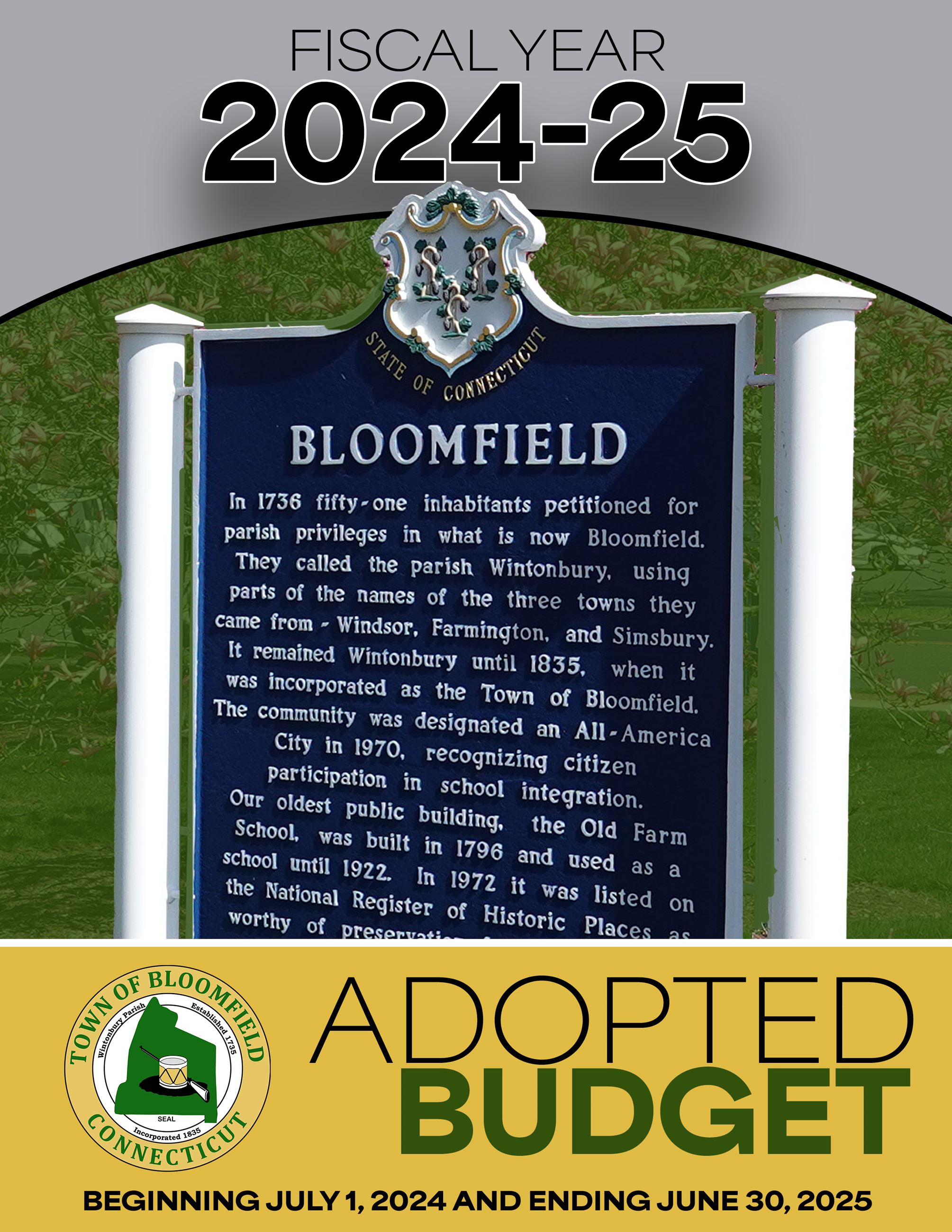 FY2025 Adopted Budget | Bloomfield, CT